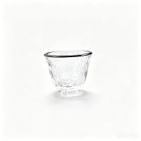 China 12PCS Elegant Wavy Textured Glass Coffee Cup & Saucer Set Black Painted Handle Glassware for Daily Home & Outdoor Patio Use for sale