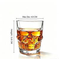 China High Quality Fashion 3D Skull Pattern Clear Glass Cups for Whiskey, Coffee, Cocktail & Beverages for sale