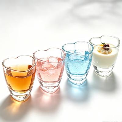 China Cute Heart Shaped Transparent Lead-Free Crystal Glass Cups Multipurpose Tumblers for Versatile Drinking & Dessert Serving Glassware for sale