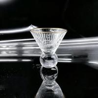 China Premium Gold Rim Vintage Transparent Cocktail Goblets, 3‑Pattern Spherical Base Stemless Martini Glasses for Bar & Home Party for sale