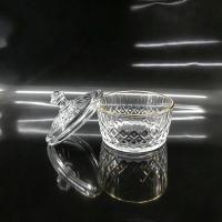 China High Quality Candy Bowl Transparent Glass Candy Jar with Lid, Gold Rim Decorative Glass Storage Pot for Nuts Sweets Dry Fruit for sale