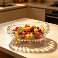 China Clear Vertical‑Ribbed Glass Fruit Platter, Large Capacity Rectangular Serving Bowl for Home Kitchen Table Decor for sale