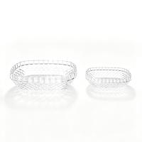 China Premium Oval Diamond Cut Glass Serving Bowl, Clear Multi‑Purpose Decorative Fruit Snack Bowl for Daily Tea Time for sale