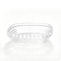 China Premium Oval Diamond Cut Glass Serving Bowl, Clear Multi‑Purpose Decorative Fruit Snack Bowl for Daily Tea Time for sale