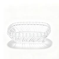 China Vintage Ribbed Transparent Glass Bowl, Elegant Rectangular Serving Bowl for Yogurt Cereal Fruit Salad Dessert for sale