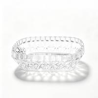 China Premium Elegant Transparent Glass Snack Bowl Set, Rectangular Glass Serving Dishes for Fruit Nuts Cookies Dessert for sale