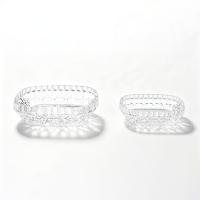 China Premium Elegant Transparent Glass Snack Bowl Set, Rectangular Glass Serving Dishes for Fruit Nuts Cookies Dessert for sale