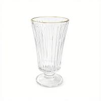 China Luxury Gold Rim Glass Cups, Decorative Cut Crystal Water Glasses for Juice, Cocktail, Beverage, Factory Direct Supply for sale