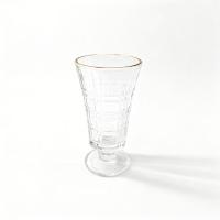 China Luxury Gold Rim Glass Cups, Decorative Cut Crystal Water Glasses for Juice, Cocktail, Beverage, Factory Direct Supply for sale