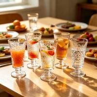 China Luxury Gold Rim Glass Cups, Decorative Cut Crystal Water Glasses for Juice, Cocktail, Beverage, Factory Direct Supply for sale