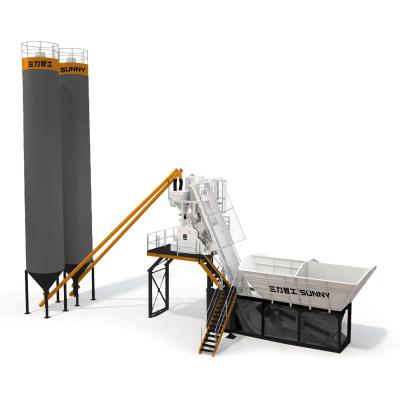 China HZS75 Big Automatic Concrete Batching Plant Dry/wet Ready Mix Stationary Concrete Batching Plants for sale