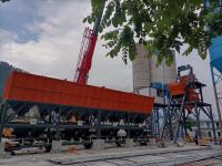 China HZS50 50m3/h Concrete Batching Plant With 4 Units Aggregate Storage Hopper Cement Silos for sale