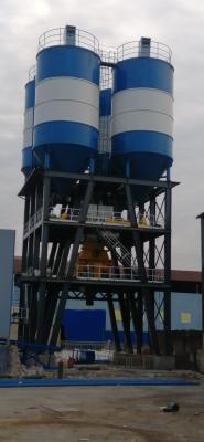 China 60m3 automatic Concrete Batching Plant Steel Structure Large Chassis for sale