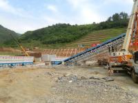 China HZS60 Concrete Mixing Plant Dry Powder Mixing Plant Concrete Mixer With Conveyor Belt for sale