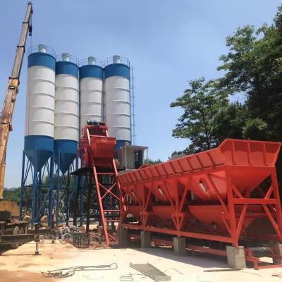 China HZS35 HZS75 Concrete Mix Plant 35M3/H 75M3/H Hopper Type Concrete Mixing Station for sale