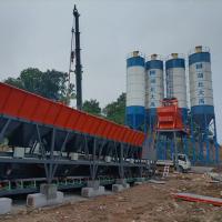 China 35m3/h Automatic Small Mobile Concrete Mixing Plants With Crushed Stone Material for sale