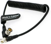 China Black Magic BNC Male RG179 Coiled Cable for BMCC Video Camera Straight To Right Angle Alvin's Cables for sale