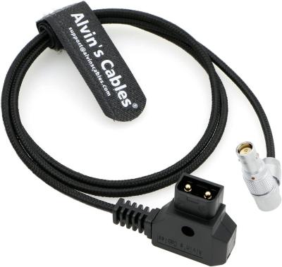 China Alvin's Cables Flexible Power Cable For RED Komodo Camera Rotatable Right Angle 2 Pin Female To D-Tap Braided Wire 80cm for sale
