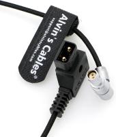 China Alvin's Cables Flexible Power Cable For RED Komodo Camera Rotatable Right Angle 2 Pin Female To D-Tap Braided Wire 80cm for sale