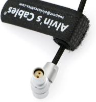 China Alvin's Cables Flexible Power Cable For RED Komodo Camera Rotatable Right Angle 2 Pin Female To D-Tap Braided Wire 80cm for sale