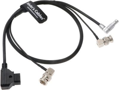 China Combination Cable For Zacuto Gratical Eye Viewfinder Teradek Rotatable Right Angle 2Pin To Dtap Right Angle BNC To BNC for sale