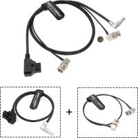 China Combination Cable For Zacuto Gratical Eye Viewfinder Teradek Rotatable Right Angle 2Pin To Dtap Right Angle BNC To BNC for sale