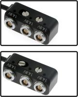 China 1 To 3 Power Splitter Box Rotatable Right Angle 2 Pin Male To 3×2 Pin Female Splitter Cable For ARRI RED Cameras Teradek for sale