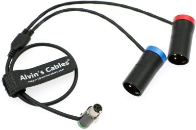 China Low Profile TA5F To Dual LP XLR 3 Pin Male Audio Cable For Wisycom MCR54 LP Mini XLR 5 Pin Female To Two XLR Output for sale