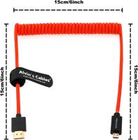 China 8K 2.1 Micro HDMI To Full HDMI Braided Coiled Cable For Atomos Ninja V 4K-60P Record 48Gbps HDMI For Canon R5C R5 R6 for sale