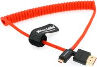 China 8K 2.1 Micro HDMI To Full HDMI Braided Coiled Cable For Atomos Ninja V 4K-60P Record 48Gbps HDMI For Canon R5C R5 R6 for sale