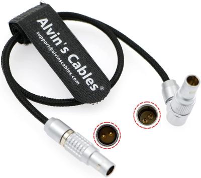 China Flexible Power Cable For Teradek Bond SmallHD Monitor Rotatable Right Angle 2 Pin Male To 2pin Male Braided Wire 45cm for sale