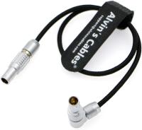 China Flexible Power Cable For Teradek Bond SmallHD Monitor Rotatable Right Angle 2 Pin Male To 2pin Male Braided Wire 45cm for sale