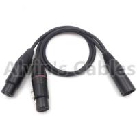 China Dual Track Audio Arri Power Cable XLR 5 Pin Male To 2 XLRs 3 Pin Female for sale