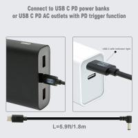 China PD USB-C Type-C to DC 5.5 x 2.5mm 12V Power Cable for Blackmagic Video Assist for sale