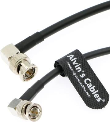 China 12G BNC Coaxial Cable HD SDI BNC Male To Male L Shaped For 4K Video Camera 1M Black for sale