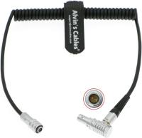 China Alvin's Cables BMPCC 4K 6K Power Coiled Cable Weipu 2 Pin Female To Right Angle 2 Pin Male For Blackmagic Pocket Cinema for sale