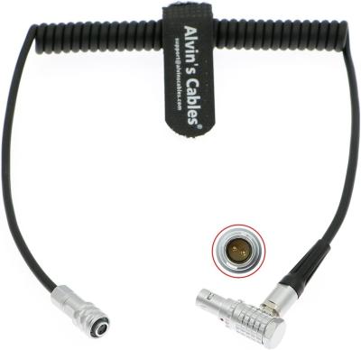 China Alvin's Cables BMPCC 4K 6K Power Coiled Cable Weipu 2 Pin Female To Right Angle 2 Pin Male For Blackmagic Pocket Cinema for sale