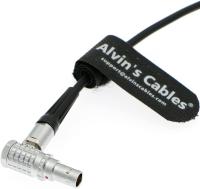 China Alvin's Cables BMPCC 4K 6K Power Coiled Cable Weipu 2 Pin Female To Right Angle 2 Pin Male For Blackmagic Pocket Cinema for sale