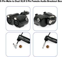China RED DSMC3 5 Pin To Dual XLR Adapter For RED V-Raptor ARRI Alexa Z-CAM-E2 Camera 5 Pin Male To Two XLR 3 Pin Female for sale