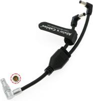 China Alvin's Cables Rotatable 2 Pin Male To Dual Right Angle DC Male Power Cable For Z-CAM F6 for sale