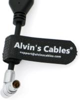 China Alvin's Cables Rotatable 2 Pin Male To Dual Right Angle DC Male Power Cable For Z-CAM F6 for sale