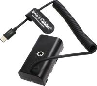 China Alvin'S Cables USB C Type C PD To NP F550 Dummy Battery Coiled Power Cable For Sony NP-F550 F770 F570 F970 Atomos for sale