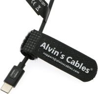 China Alvin'S Cables USB C Type C PD To NP F550 Dummy Battery Coiled Power Cable For Sony NP-F550 F770 F570 F970 Atomos for sale