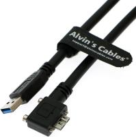 China Alvin's Cables USB 3.0 Data-Cable USB-A to Micro-B Right Angle with Dual Locking-Screws High-Flex Cable Shielded-Cable f for sale