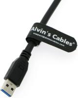 China Alvin's Cables USB 3.0 Data-Cable USB-A to Micro-B Left Angle with Dual Locking-Screws High-Flex Cable Shielded-Cable fo for sale