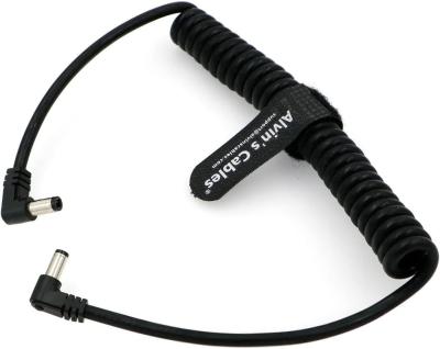 China Alvin's Cables DC Power Cord 5.5 X 2.1mm DC Male Right Angle Coiled Power Cable For Atomos Shogun Monitor, Blackmagic Vi for sale
