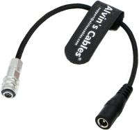 China Alvin's Cables BMPCC Power Cable DC Female To 2 Pin Female Cable For Blackmagic Pocket Cinema Camera 4K| 6K 15CM| 5.9in for sale