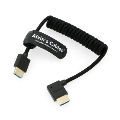 China 8K 2.1 HDMI High Speed Braided Coiled Cable Straight To Right Angle For Atomos Ninja V Portkeys BM5 Monitor for sale