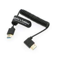 China 8K 2.1 HDMI High Speed Soft Coiled Cable Straight To Left Angle For Atomos Ninja V Portkeys BM5 For Feelworld Monitor for sale