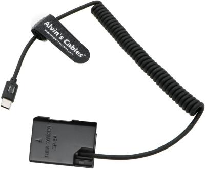 China EN-EL14 Dummy Battery To PD USB-C Coiled Cable Power Adapter Replacement For Nikon D3100 D3200 D3300 D3400 D3500 D5100 for sale
